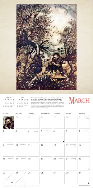 Arthur Rackham Wall Calendar 2025 (Art Calendar) - Flame Tree Publishing