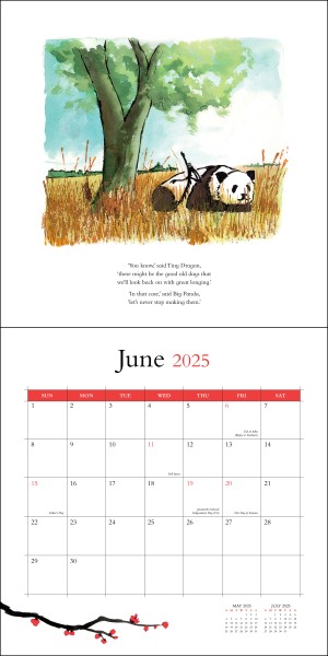 Big Panda and Tiny Dragon 2025 Wall Calendar - Flame Tree Publishing