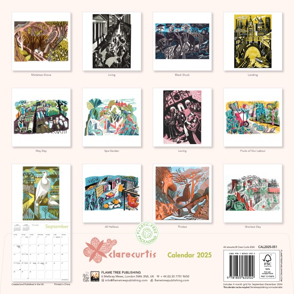 Clare Curtis Wall Calendar 2025 (Art Calendar) - Flame Tree Publishing