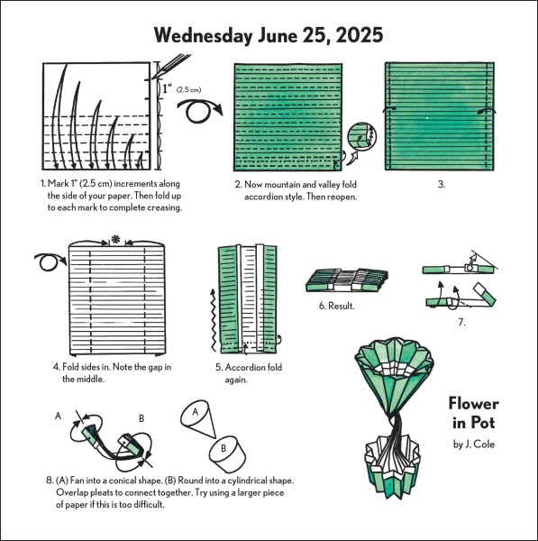 Easy Origami 2025 Fold-A-Day Calendar - Flame Tree Publishing