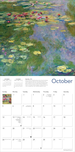 Monet's Waterlilies Wall Calendar 2025 (Art Calendar) - Flame Tree ...