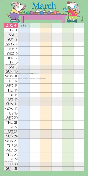 Sandra Boynton's My Family Calendar 17-Month 2023-2024 Family Wall Calendar - Flame Tree Publishing