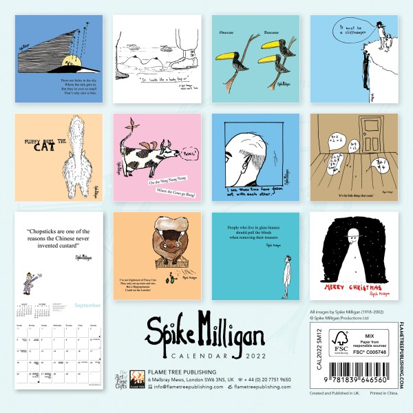 Spike Milligan Mini Wall calendar 2022 (Art Calendar) - Flame Tree ...