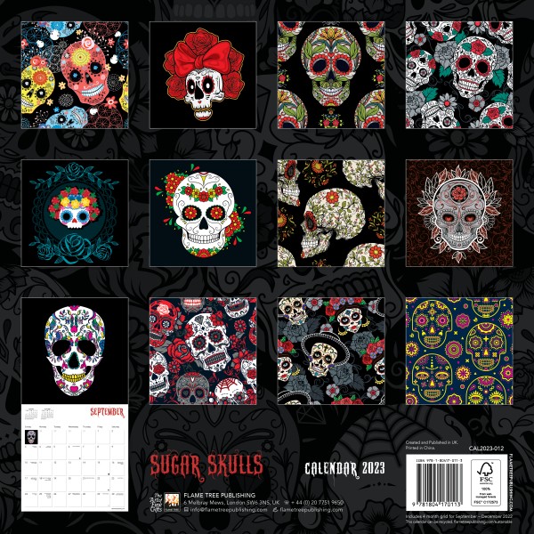 Sugar Skulls Wall Calendar 2023 (Art Calendar) - Flame Tree Publishing