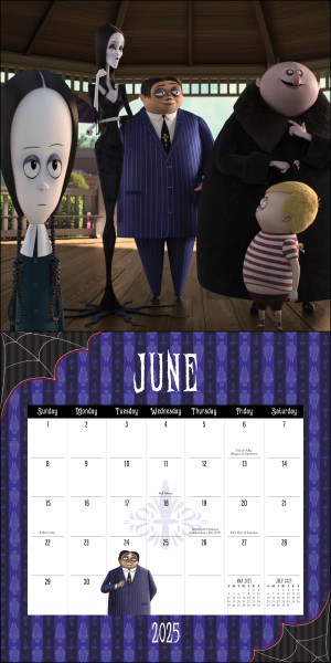 The Addams Family 2025 Wall Calendar - Flame Tree Publishing
