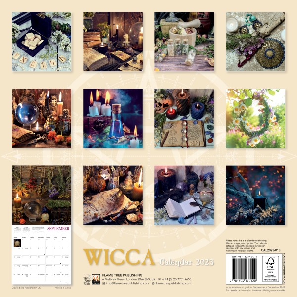 Wicca Wall Calendar 2023 (Art Calendar) - Flame Tree Publishing