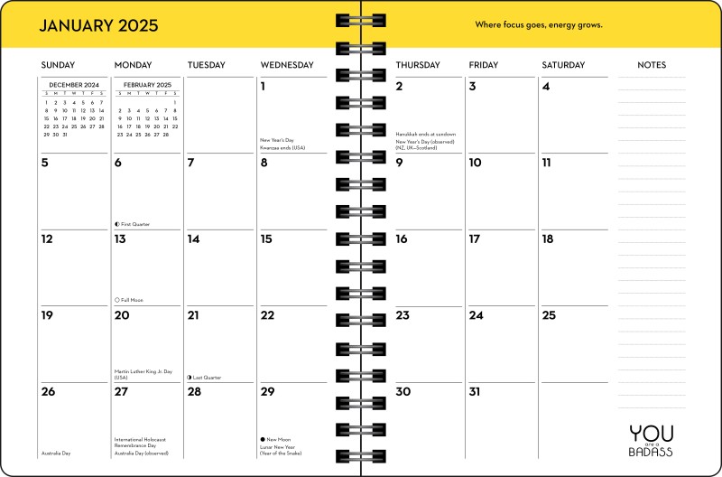 You Are a Badass Deluxe Organizer 17-Month 2024-2025 Weekly/Monthly ...